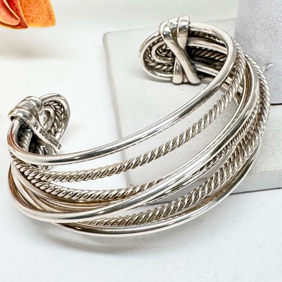 David Yurman | Jewelry | David Yurman Wide 4row Crossover Cuff Bracelet ...